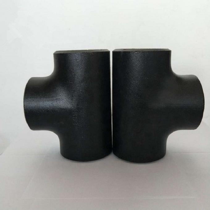 Black Painted ASME B16.9 Equal Cross Tee CS 48 Inch ASME B16.47 BW Pipe ...